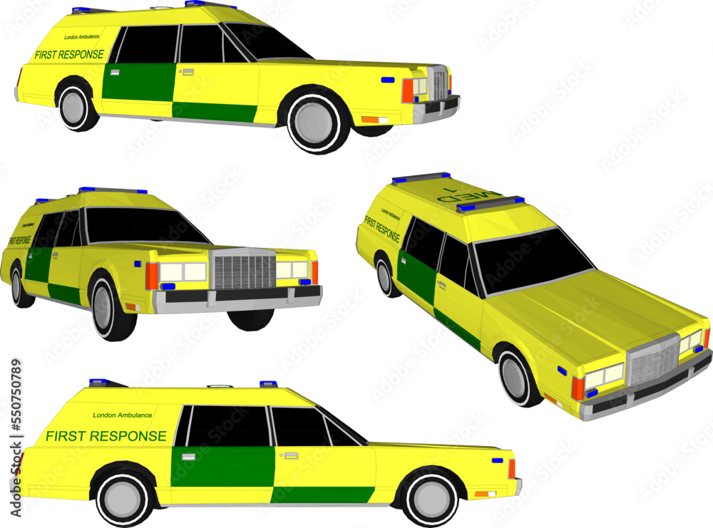 vector city of london ambulance fast response with white baground Stock ...