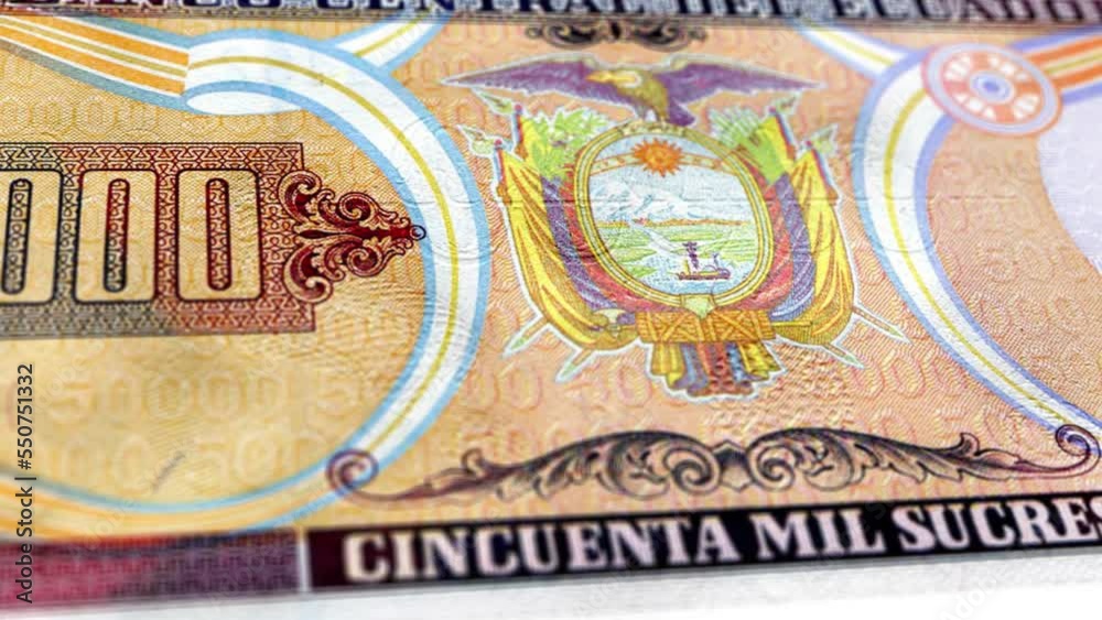 Ecuador Ecuadorian Sucrea 50000 Banknotes, Fifty Thousand Ecuadorian ...