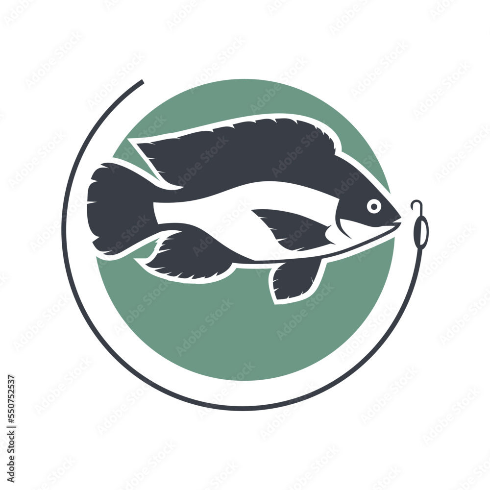 Vector of Nile Tilapia fish illustration logo design template for ...