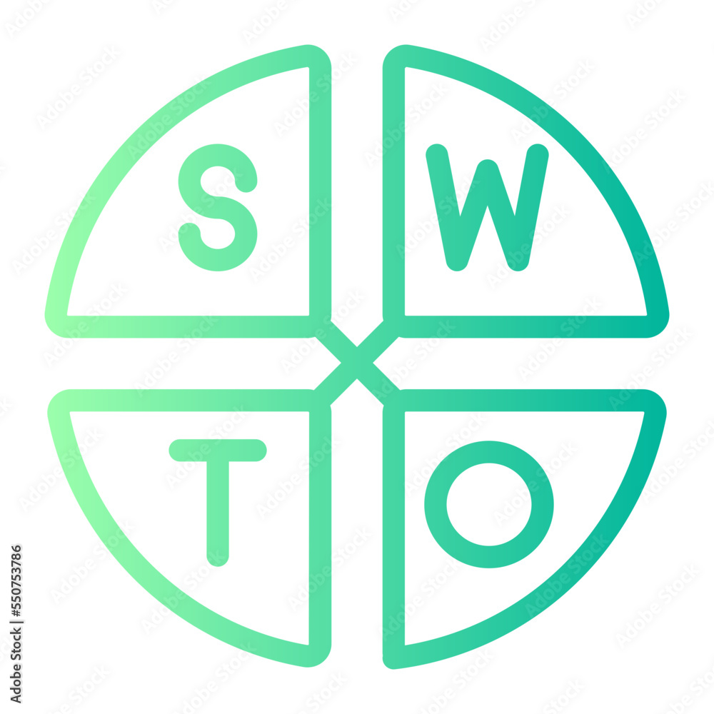 swot analysis gradient icon Stock Vector | Adobe Stock