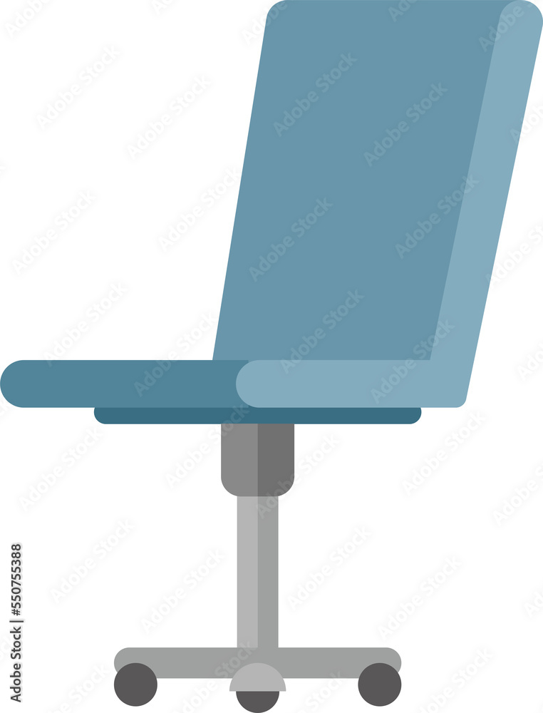 Vector cartoon flat design illustration of blue chair with backrest ...