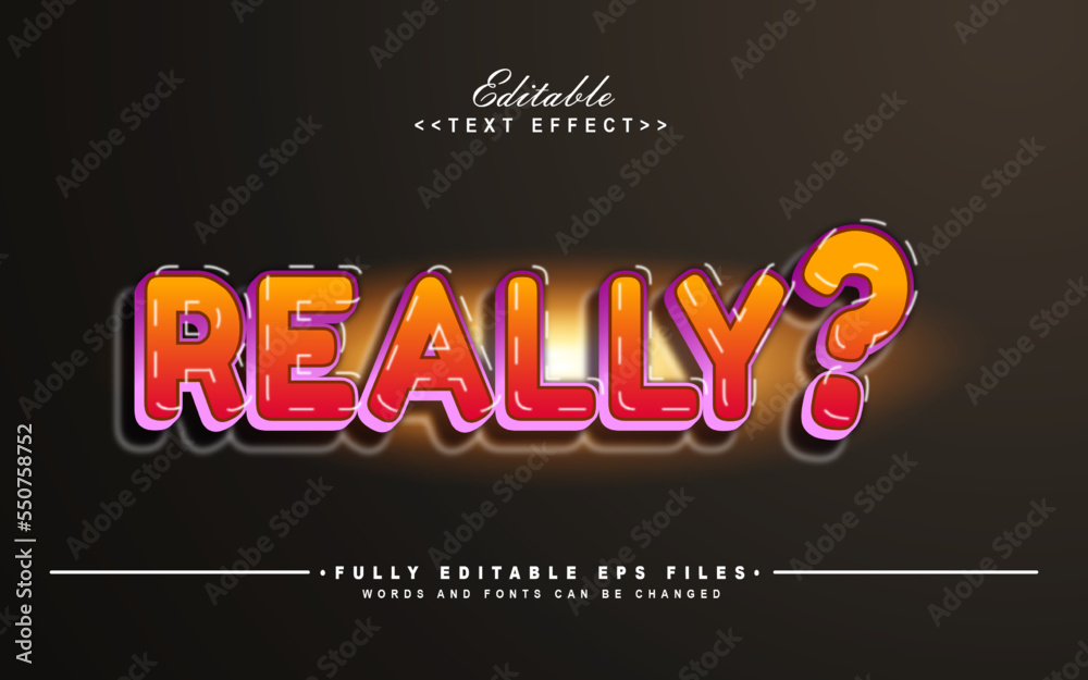 editable 3d really text effect.logo text.typhography logo Stock Vector ...