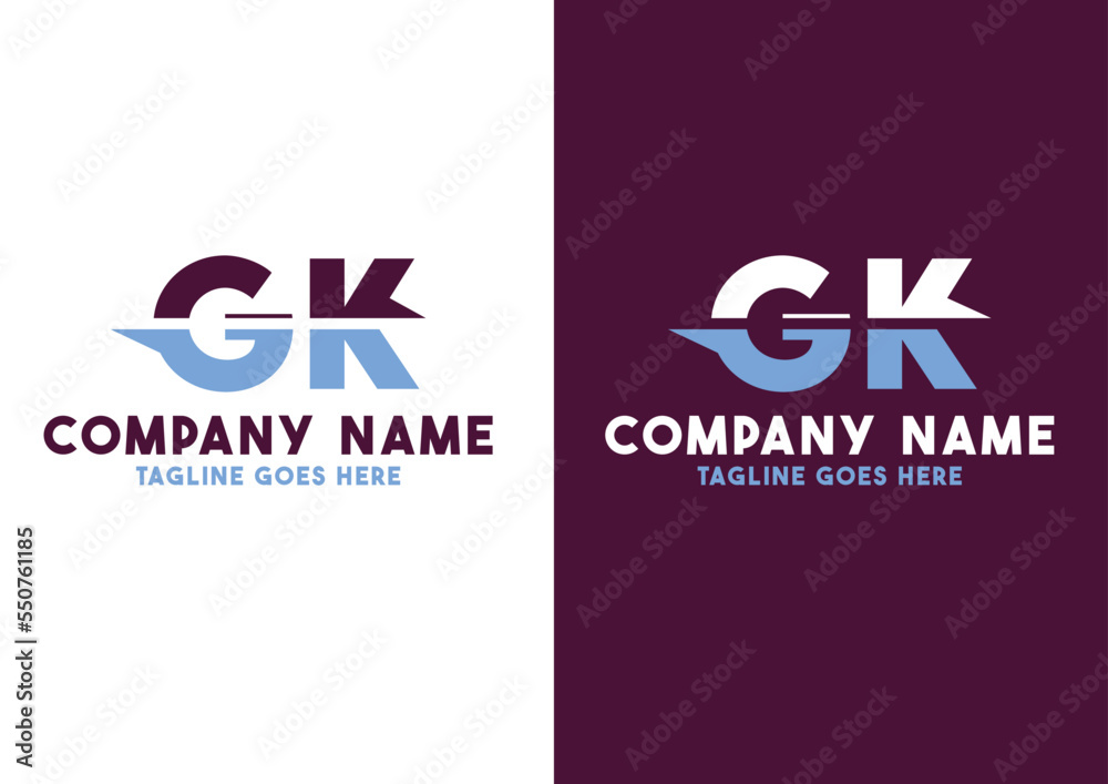 Letter GK logo design vector template, GK logo Stock Vector | Adobe Stock