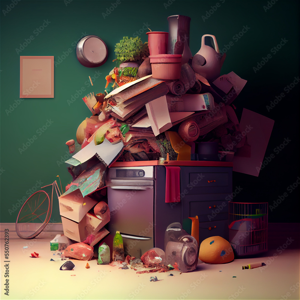 Pile of clutter Stock Illustration | Adobe Stock