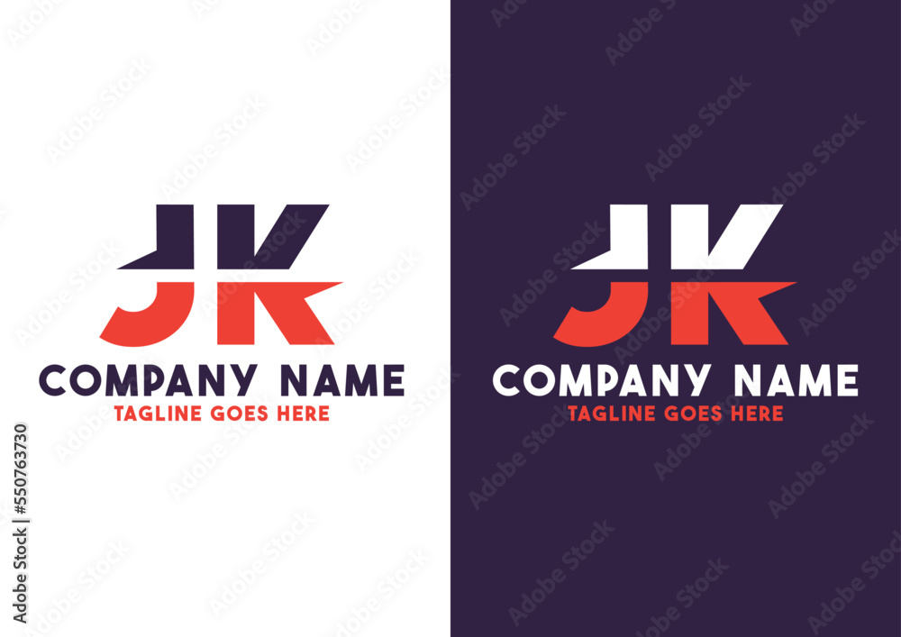 Letter JK logo design vector template, JK logo Stock Vector | Adobe Stock