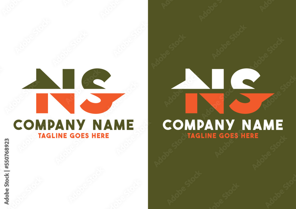 Letter NS logo design vector template, NS logo Stock Vector | Adobe Stock