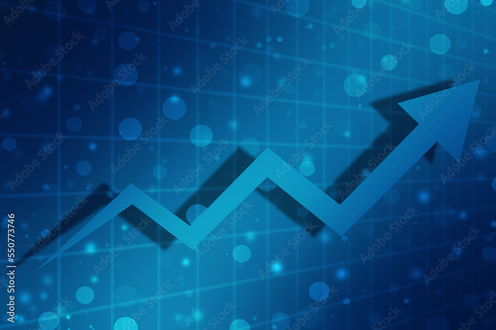 Business Growth graph on technology background, Futuristic raise arrow ...