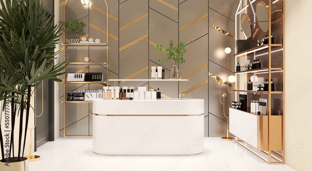 Empty white marble counter in elegant and luxury interior design of ...