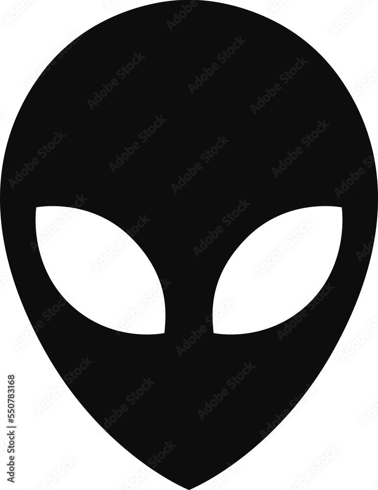 Flat style illustration of an alien head isolated Stock Illustration ...