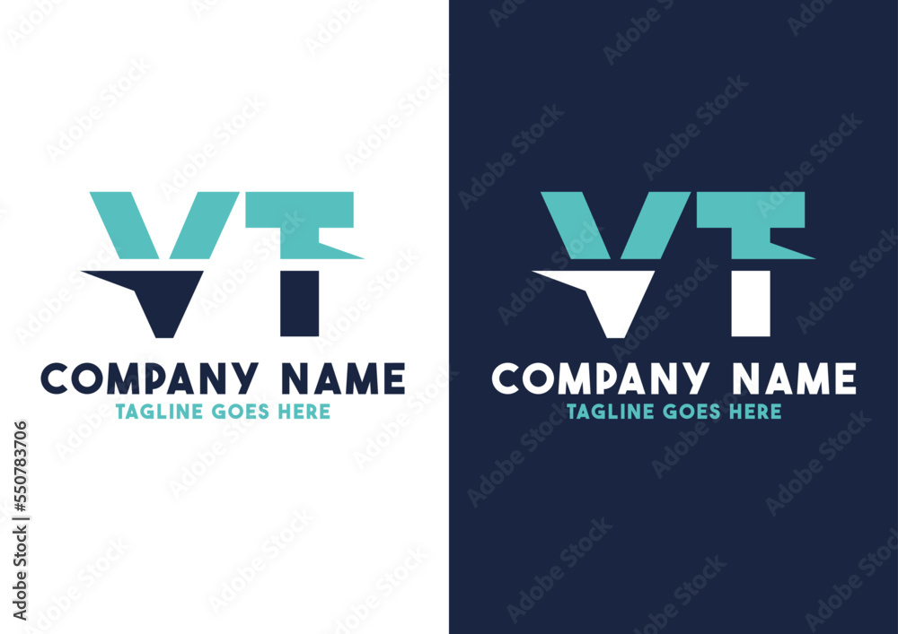 Letter VT logo design vector template, VT logo Stock Vector | Adobe Stock