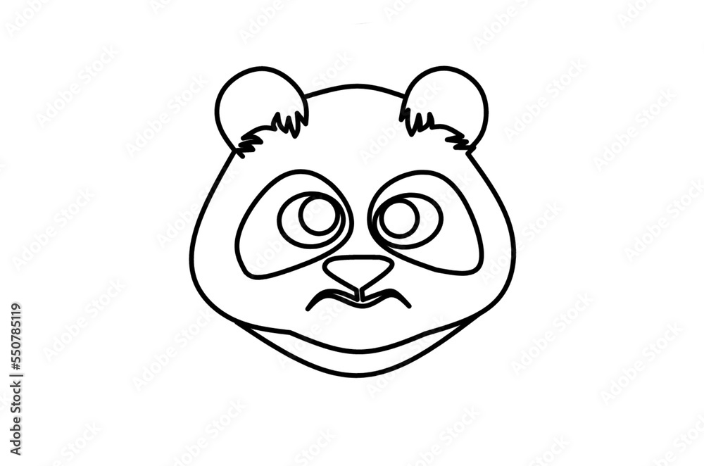 Angry panda line art drawing Stock Illustration | Adobe Stock