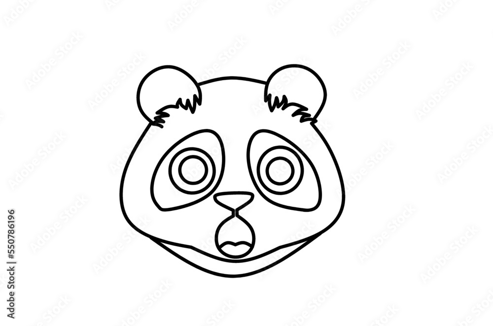 Cute panda surprised line art drawing Stock Illustration | Adobe Stock