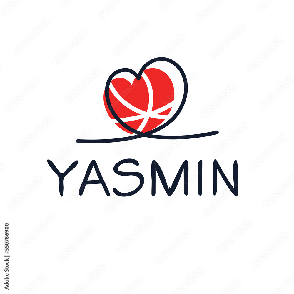 (Yasmin) Calligraphy name, Vector illustration. Stock Vector | Adobe Stock