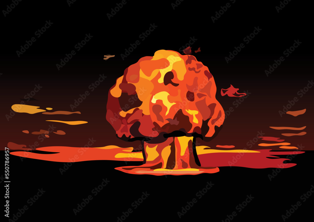 Nuclear bomb explosion. Atomic bomb. Symbol of nuclear war, end of ...