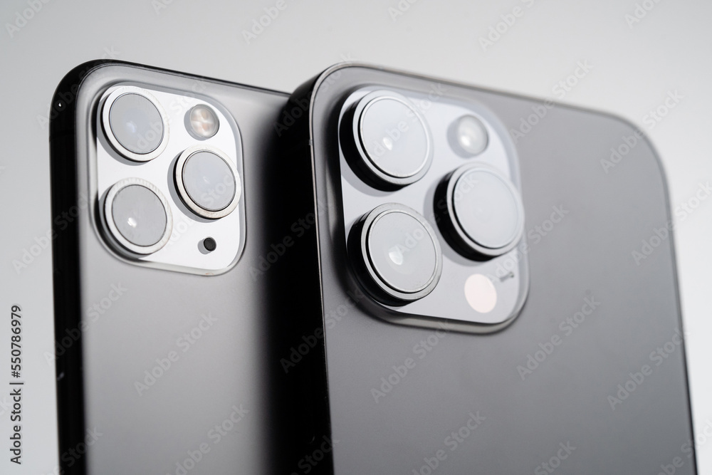 PENANG, MALAYSIA - OCT 10, 2022: Apple iPhone 14 Pro Max vs iPhone 11 ...