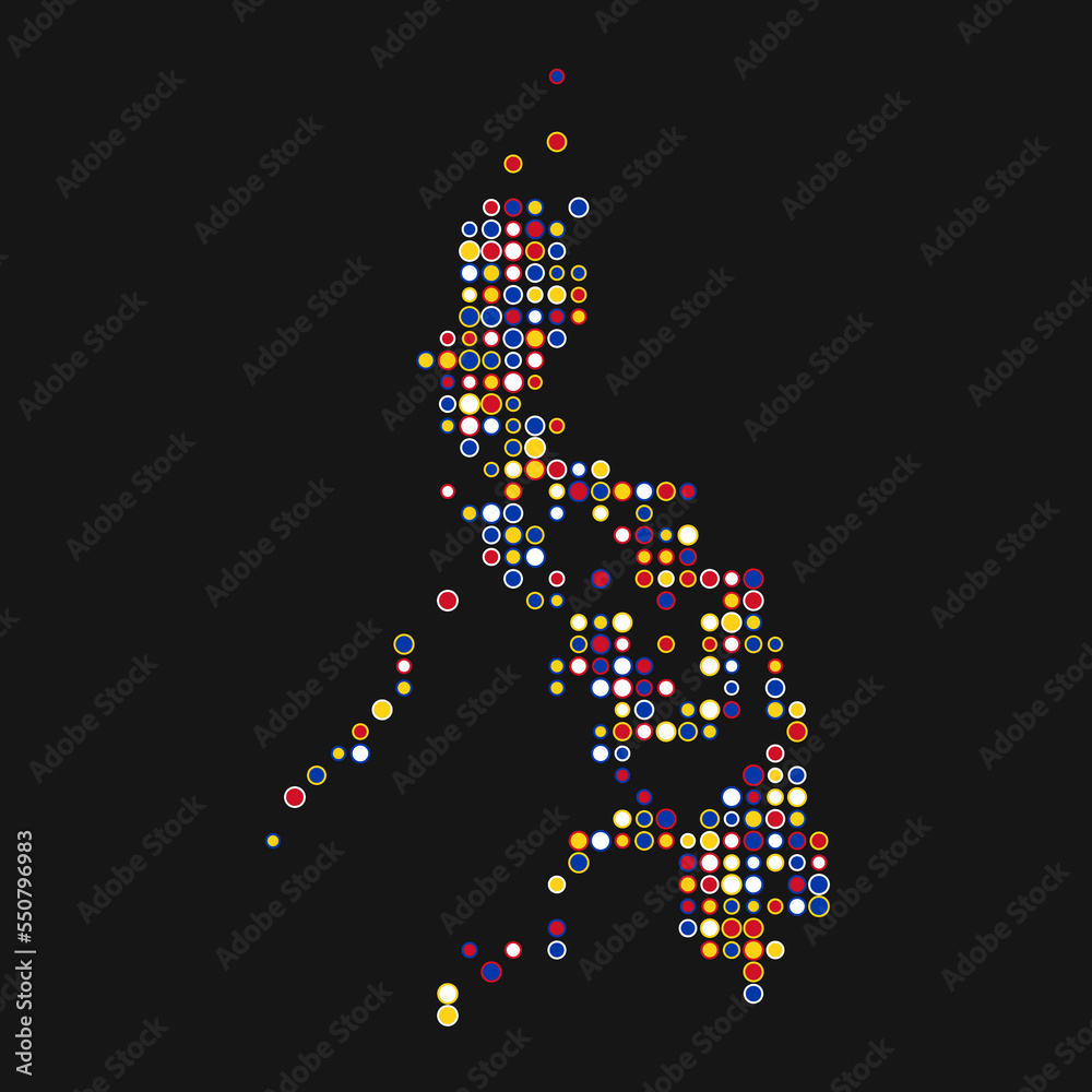 Philippines Silhouette Pixelated pattern map illustration Stock Vector ...