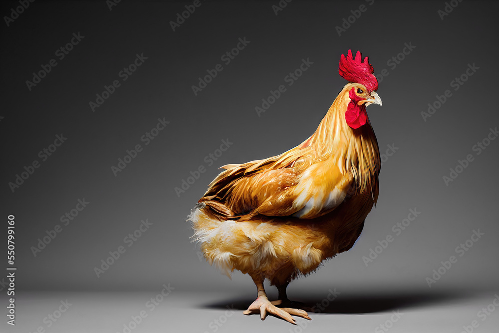 Studio portrait of chicken as animal illustration Stock Illustration ...