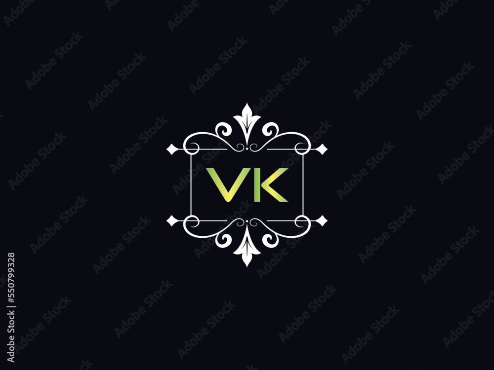 Minimalist VK Logo, vk v k Luxury Logo Letter For Your Business Stock ...