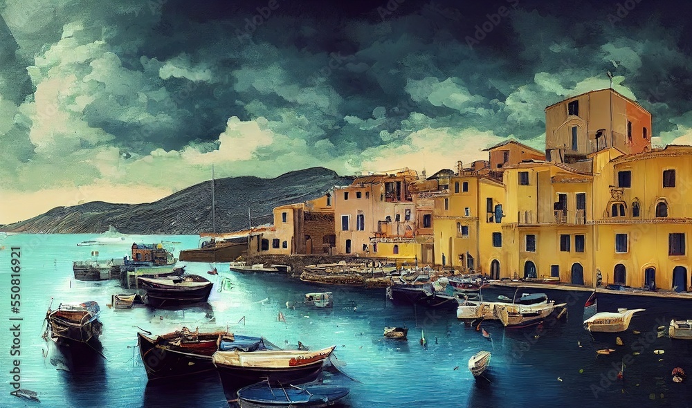 A Beautiful digital artwork of The little port of Aci Trezza, Sicily ...