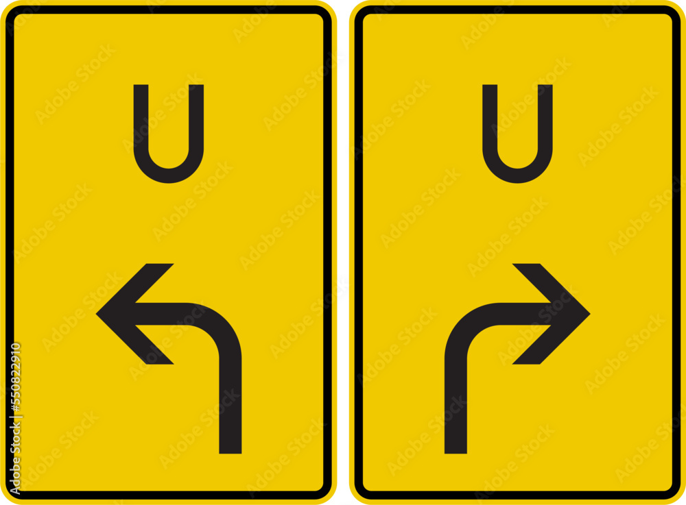 Detour information signs on the roads other than Autobahn. 1. Turn left ...