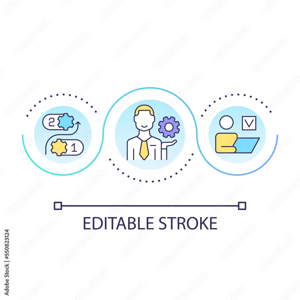Product owner loop concept icon. Agile team member. Scrum methodology ...
