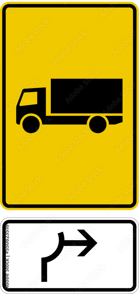 Detour information sign on the roads other than Autobahn. Mentioned ...