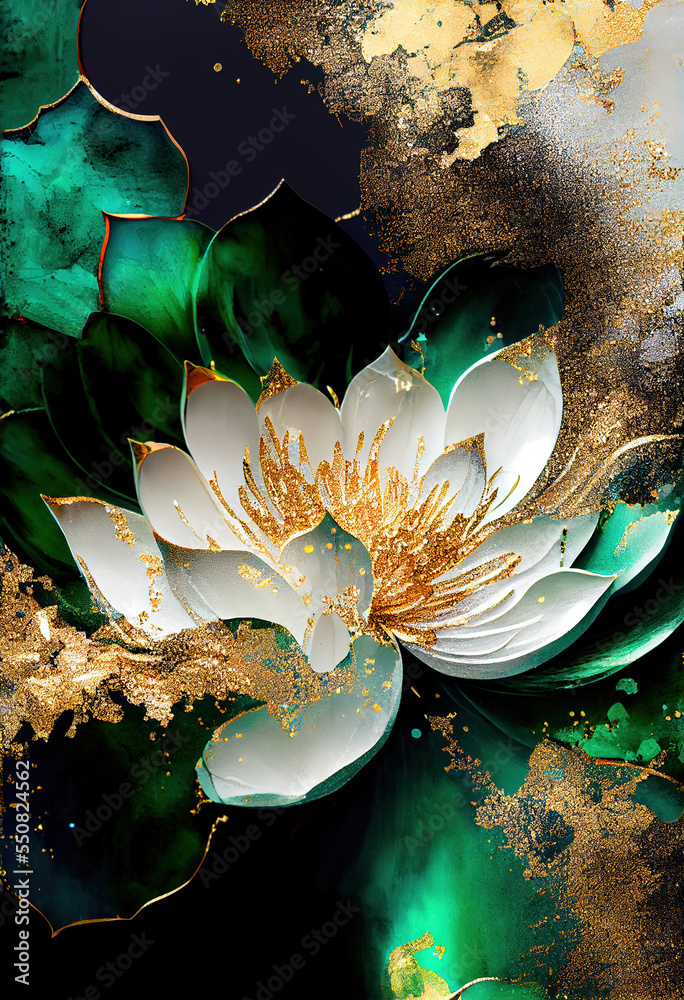 lotus marble texture with abstract green, white, glitter and gold ...
