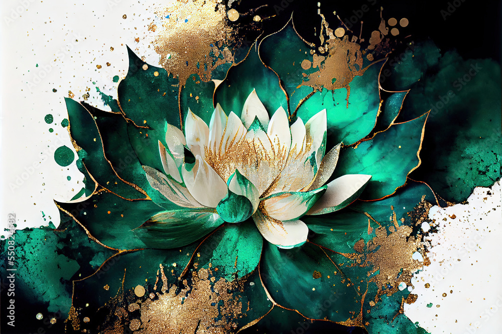 lotus marble texture with abstract green, white, glitter and gold ...