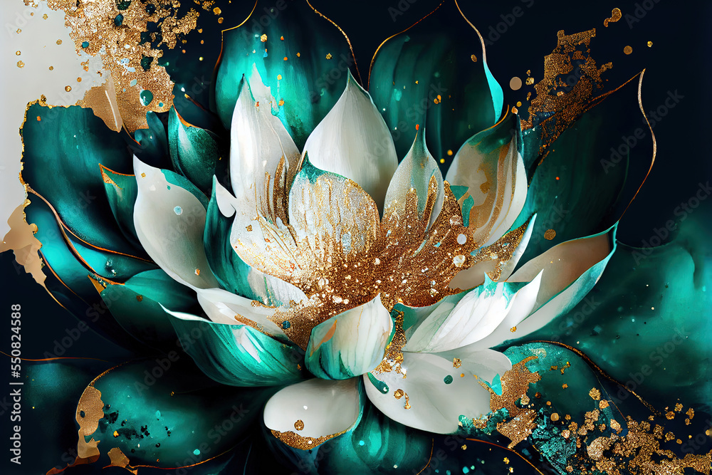 lotus marble texture with abstract green, white, glitter and gold ...