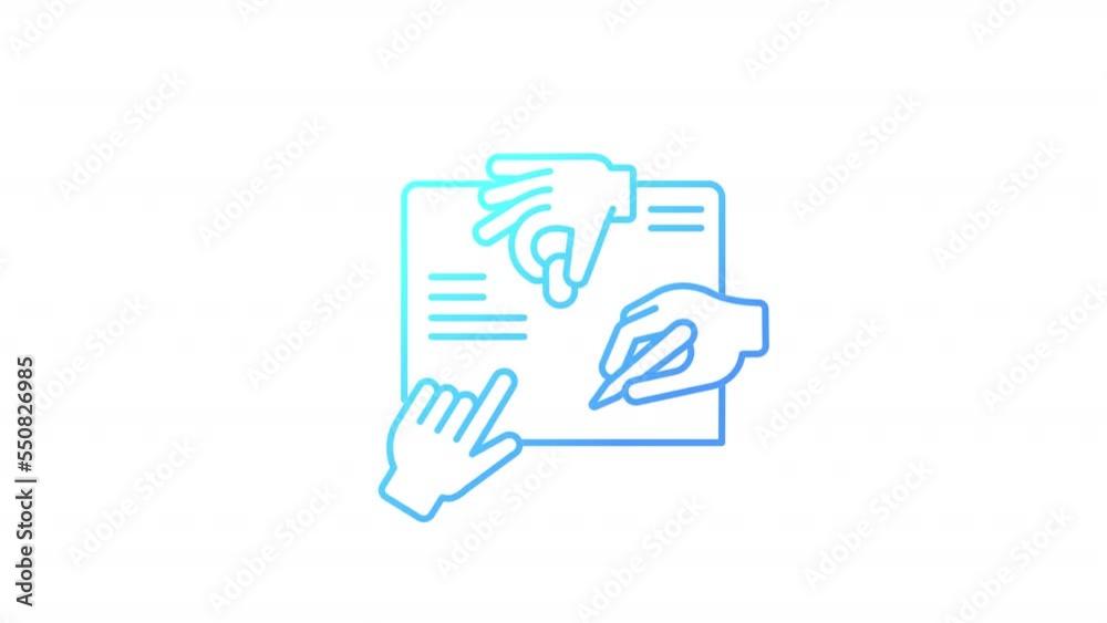 Animated teamwork gradient icon. Corporate brainstorming. Cooperation ...