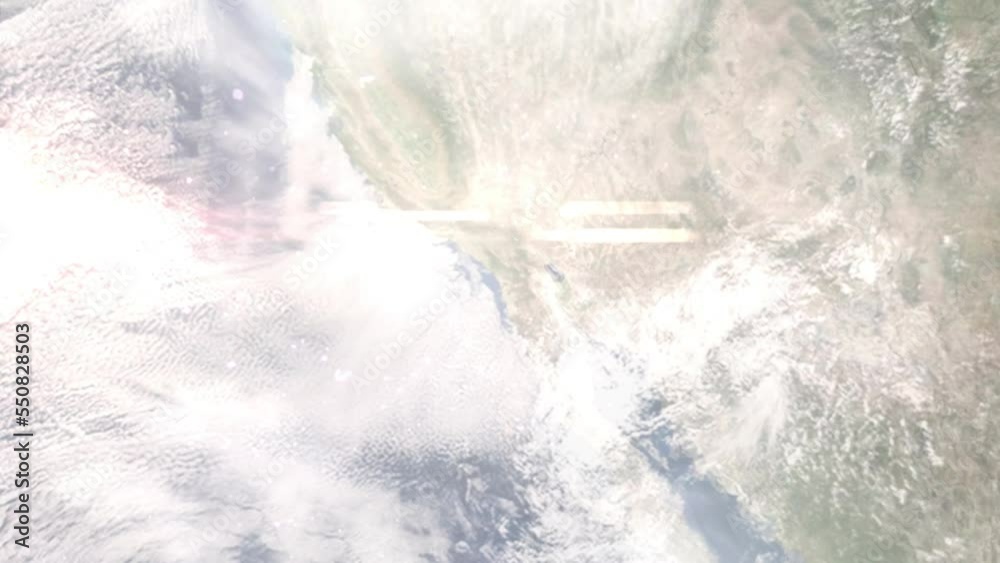 Earth zoom in from outer space to city. Zooming on Carlsbad, California ...