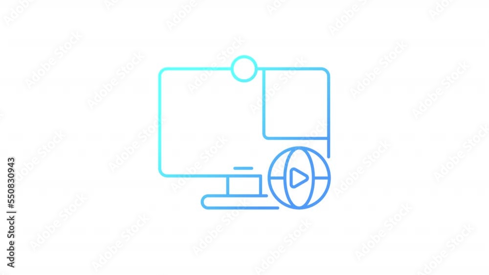 Animated conference gradient icon. Video call duration. Communication ...