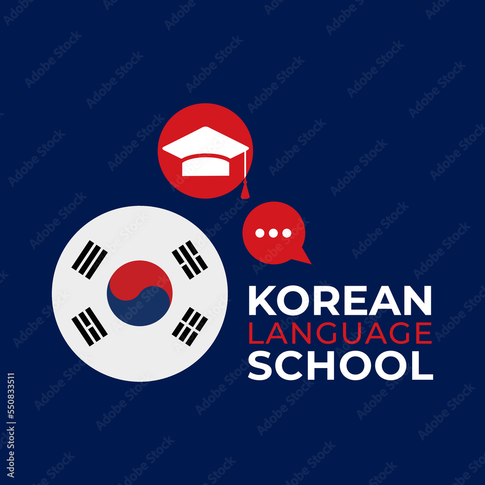 Vector logo of the Korean language school Stock Vector | Adobe Stock