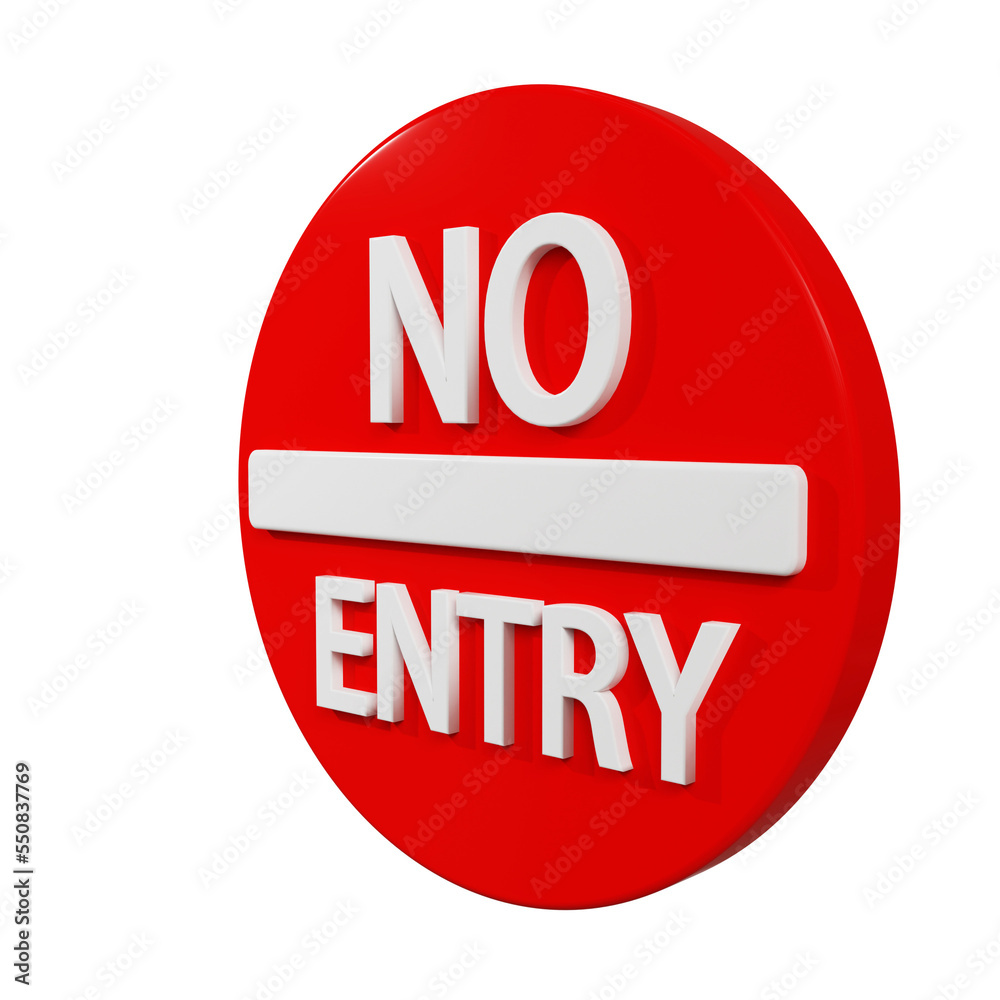 red circle no entry sign symbol icon 3d render design Stock ...