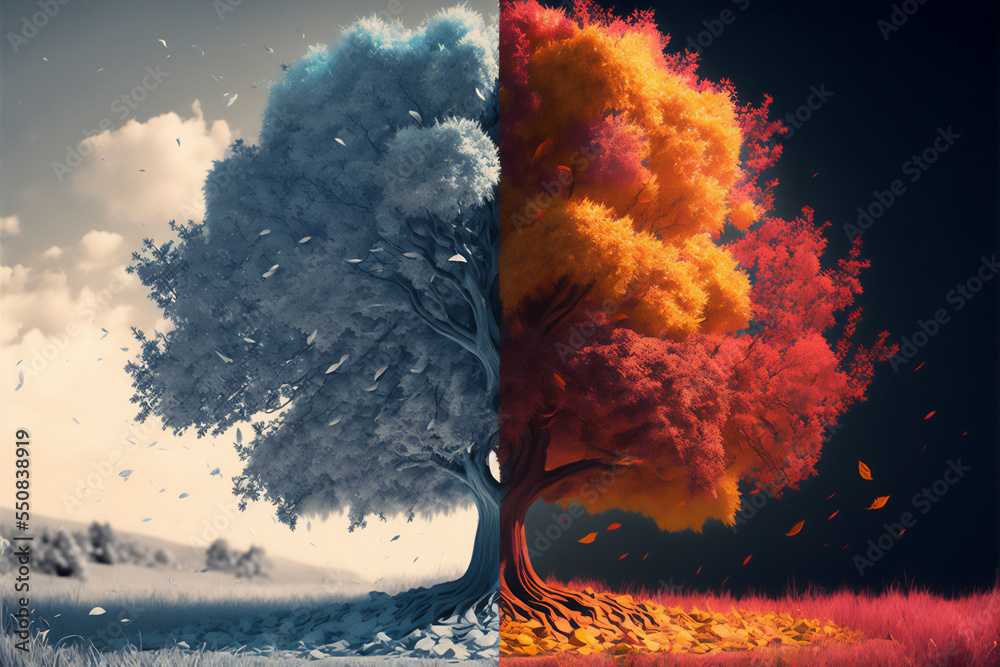 seasons changing Stock Illustration | Adobe Stock