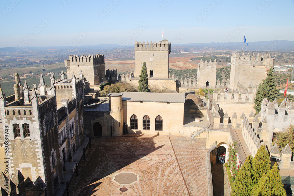 Walls and towers of Almodovar Del Rio castle, Spain Stock Photo | Adobe ...
