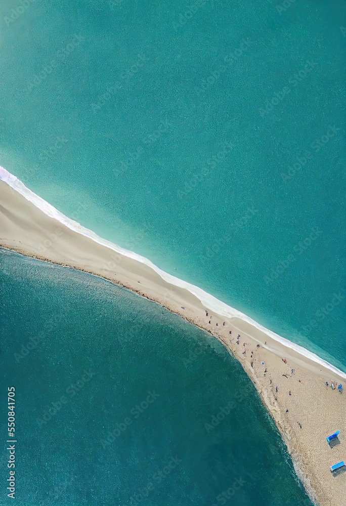 Coast and Beach Sea Line Waves Aerial View - Digital Art, Concept Art ...