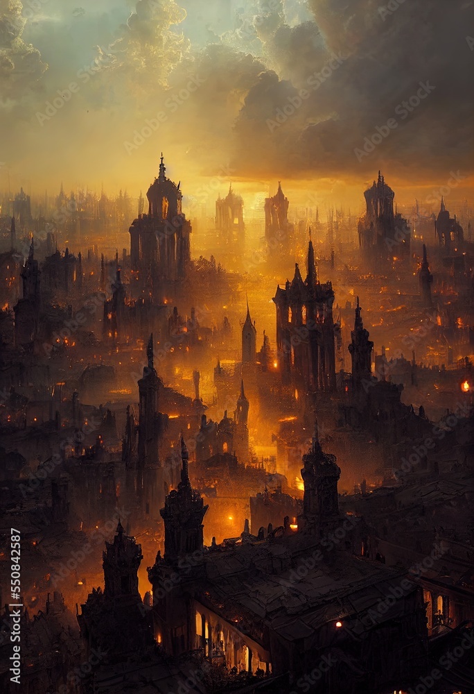 End of the World Biblical Apocalypse Destroyed World on Fire - Digital ...