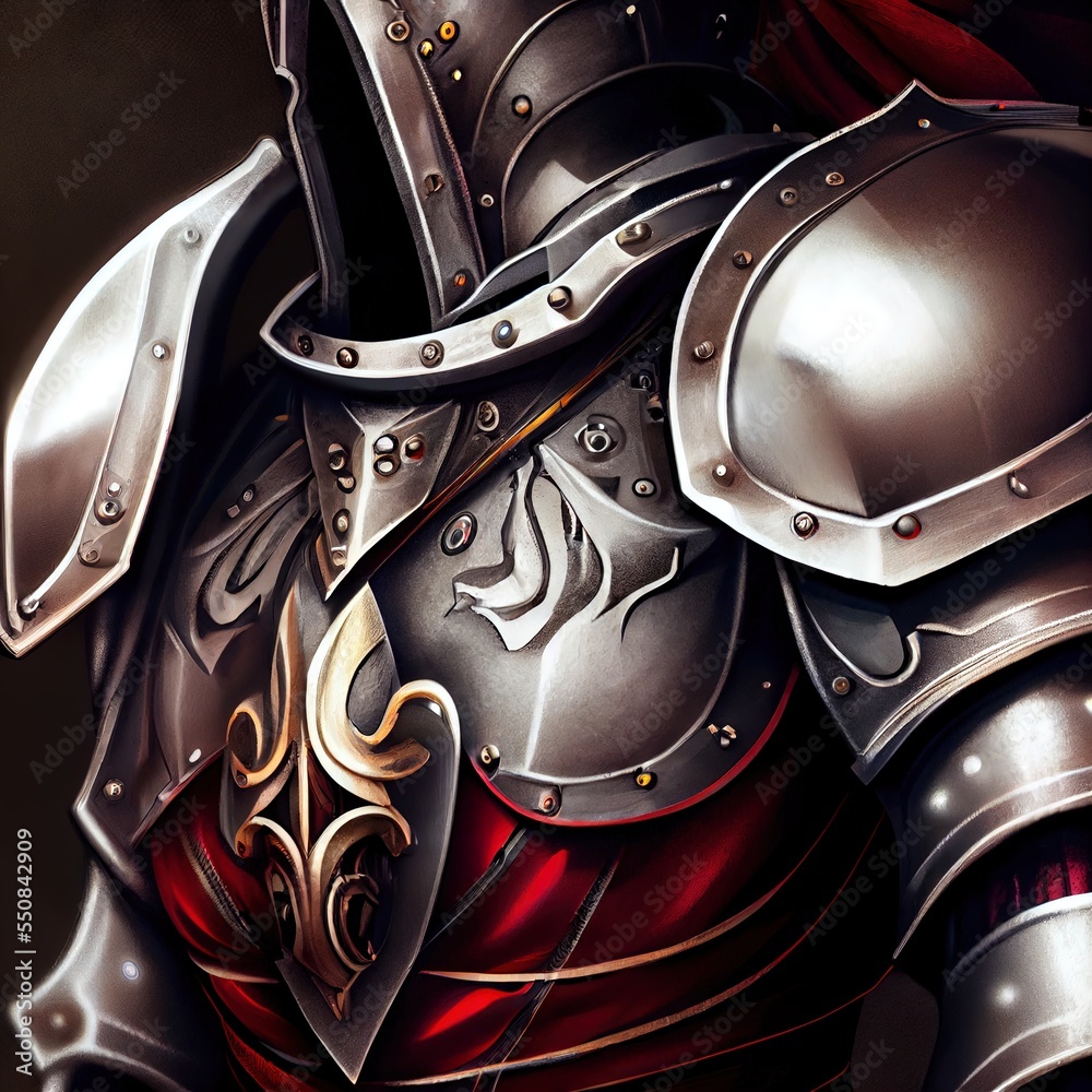 Knight Full Heavy Armor with Crest - Digital Art, Concept Art Stock ...