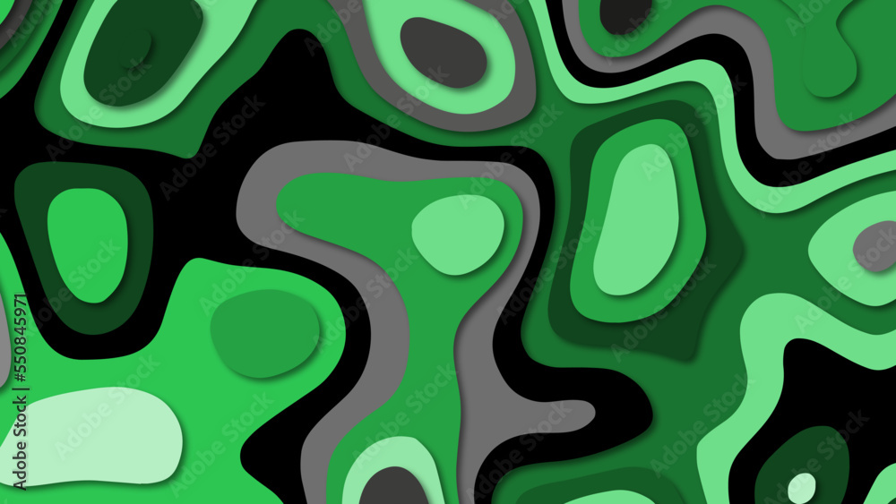 Modern abstract paper cut background texture. Seamless abstract green ...