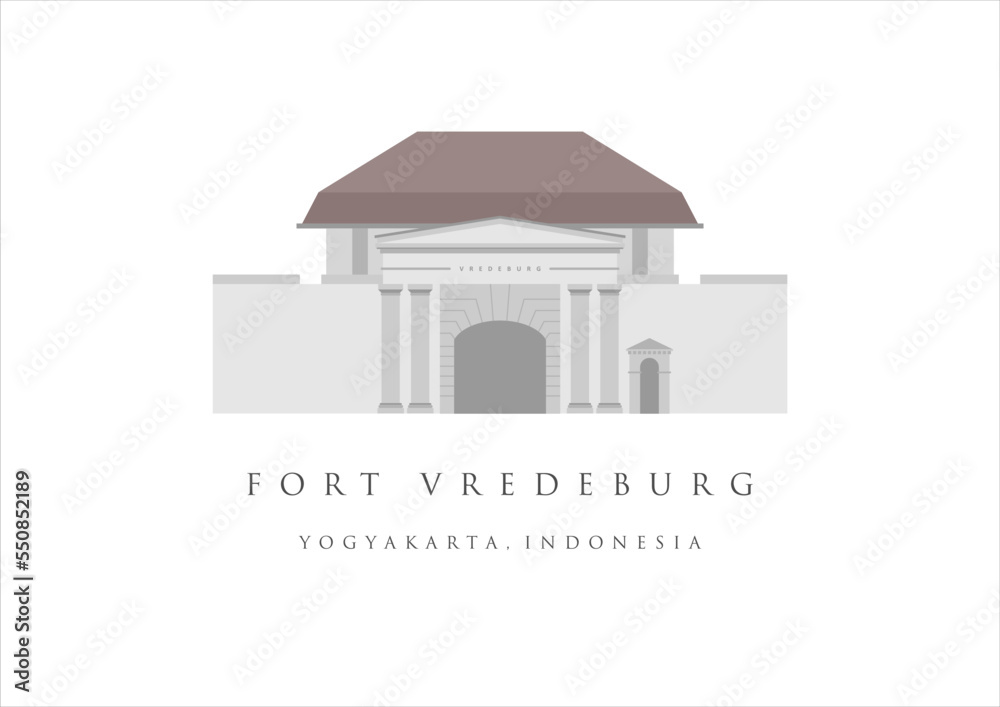 Fort Vredeburg or Benteng Vredeburg landmark building of Yogyakarta ...