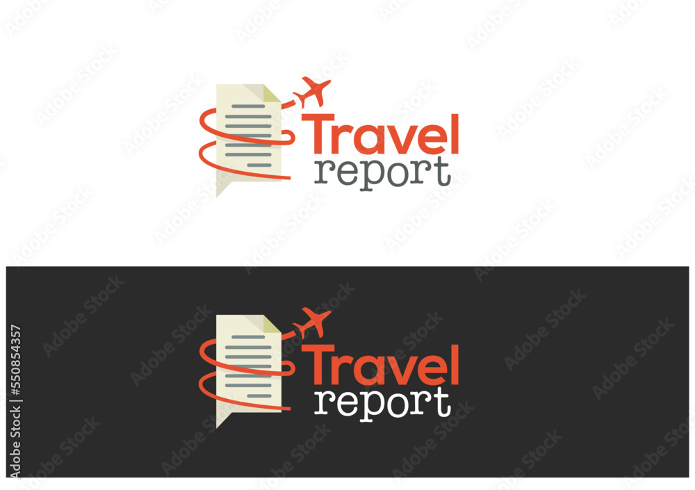 Travel report vector logo concept Stock Vector | Adobe Stock