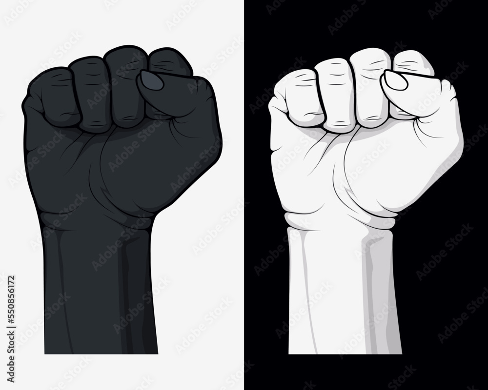 Clenched Fist. Symbol of Freedom, Revolution and Protest. Vector ...
