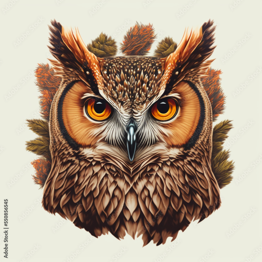 Illustration of owl, symbol of wisdom. Vector for logo or design ...