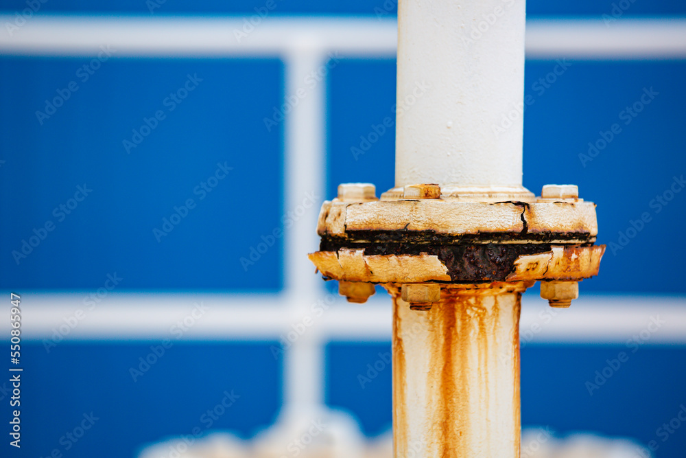 Rust damage paint and corrosion flange and bolt nut Stock Photo | Adobe ...