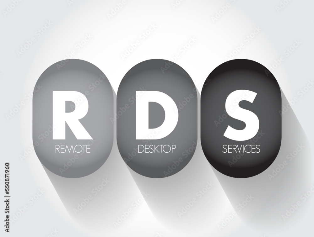 RDS - Remote Desktop Services acronym, technology concept background ...