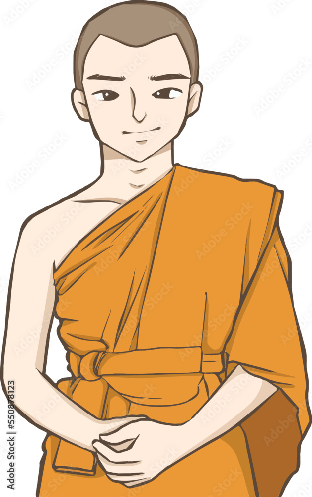 monk cartoon doodle kawaii anime coloring page cute illustration ...