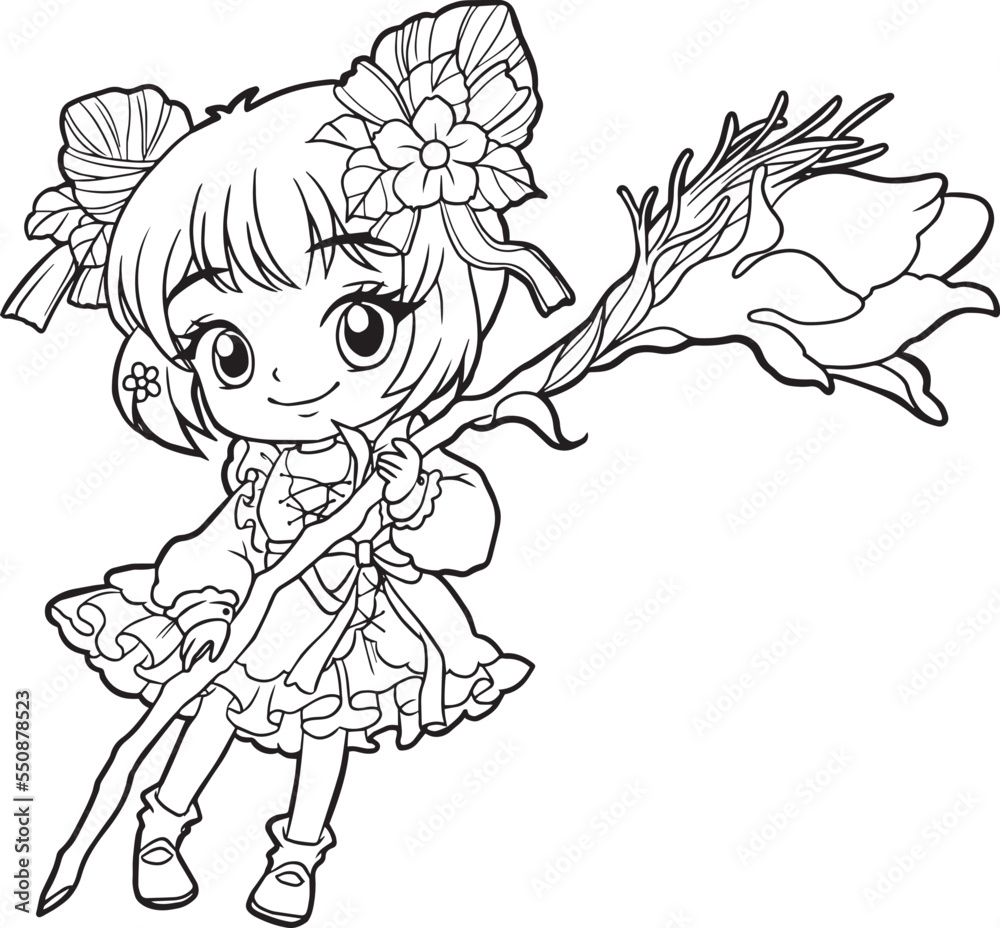princess cartoon doodle kawaii anime coloring page cute illustration ...