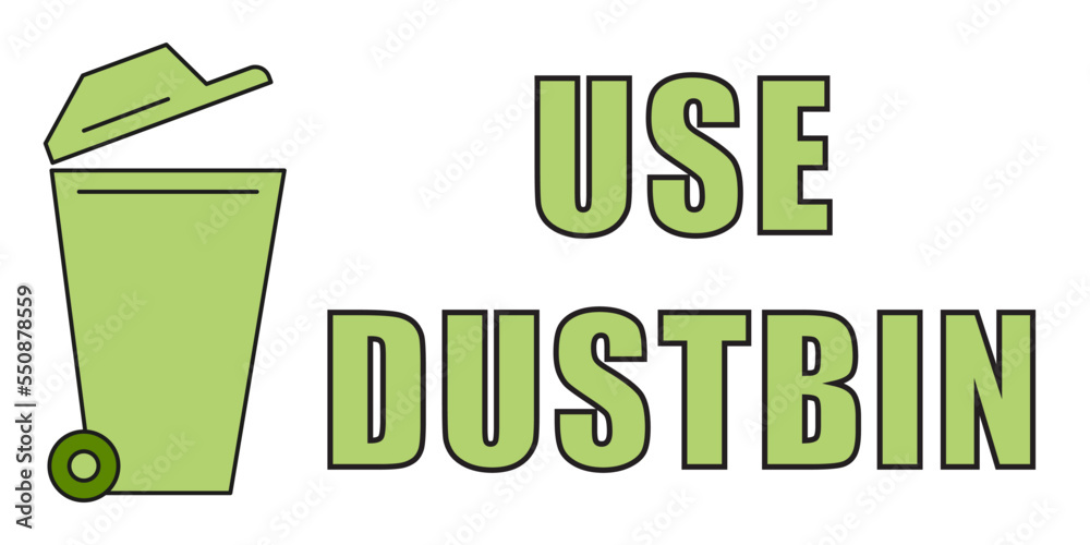 use dustbin green eco friendly poster Stock Vector | Adobe Stock
