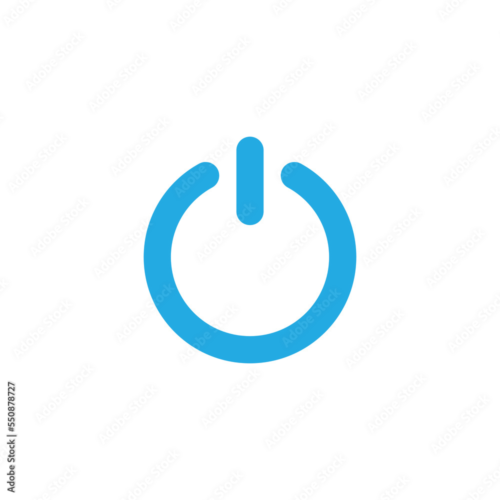 eps10 blue vector power on or off button abstract art icon isolated on ...